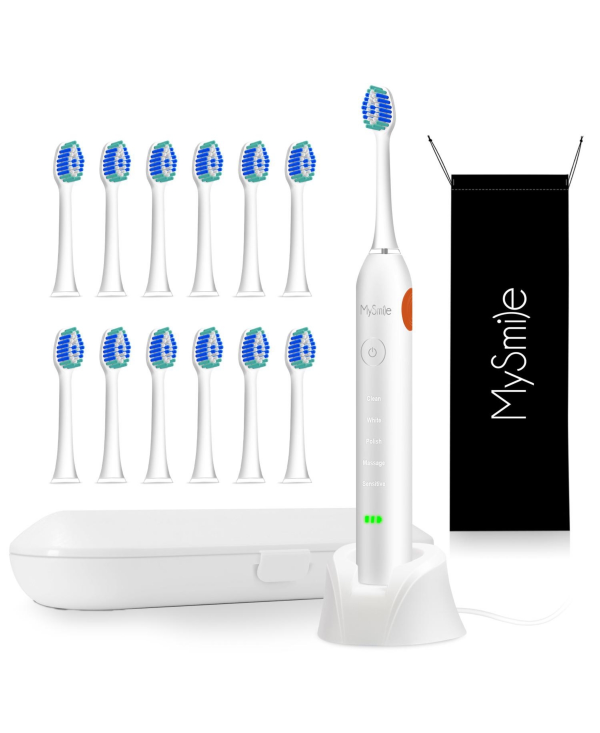 Click here for Sonic Toothbrush & Replacement Heads Bundle - Whit... prices