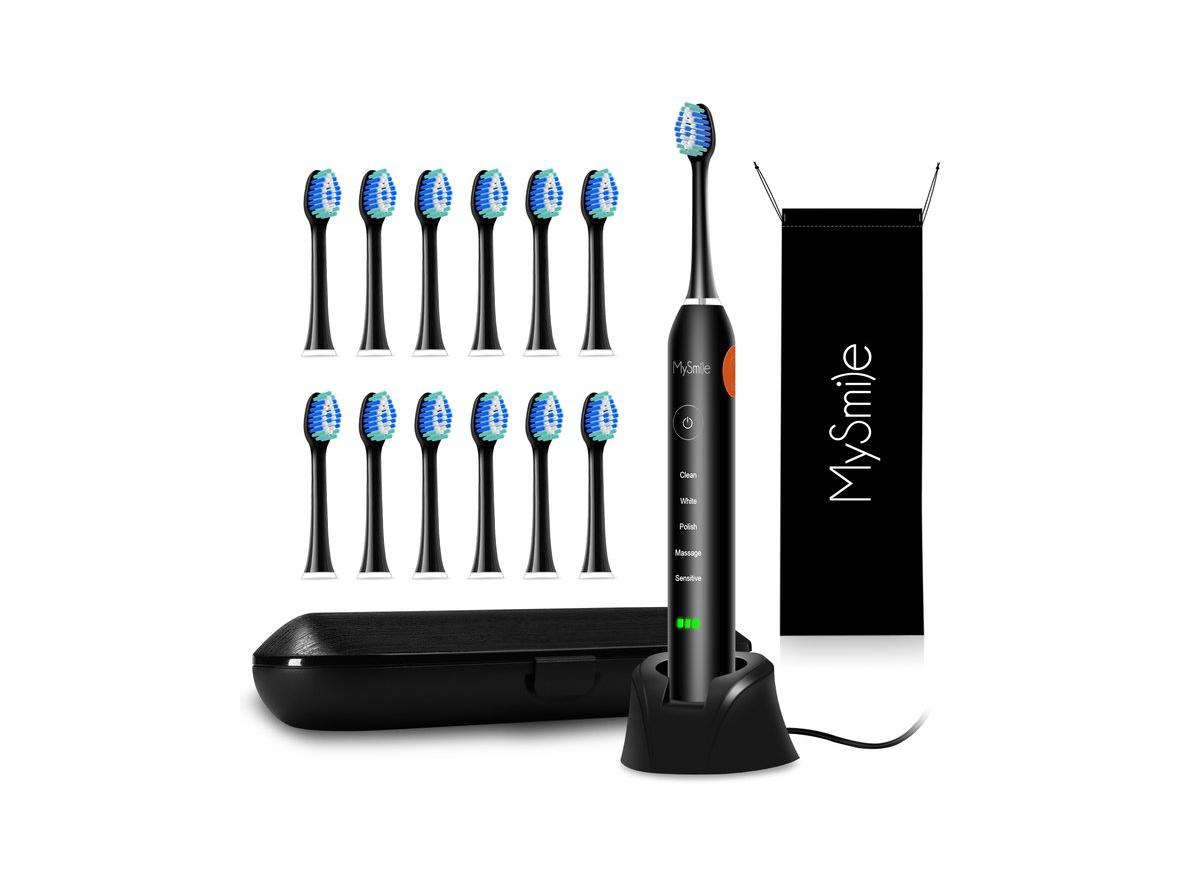 Click here for Sonic Toothbrush & Replacement Heads Bundle - Blac... prices