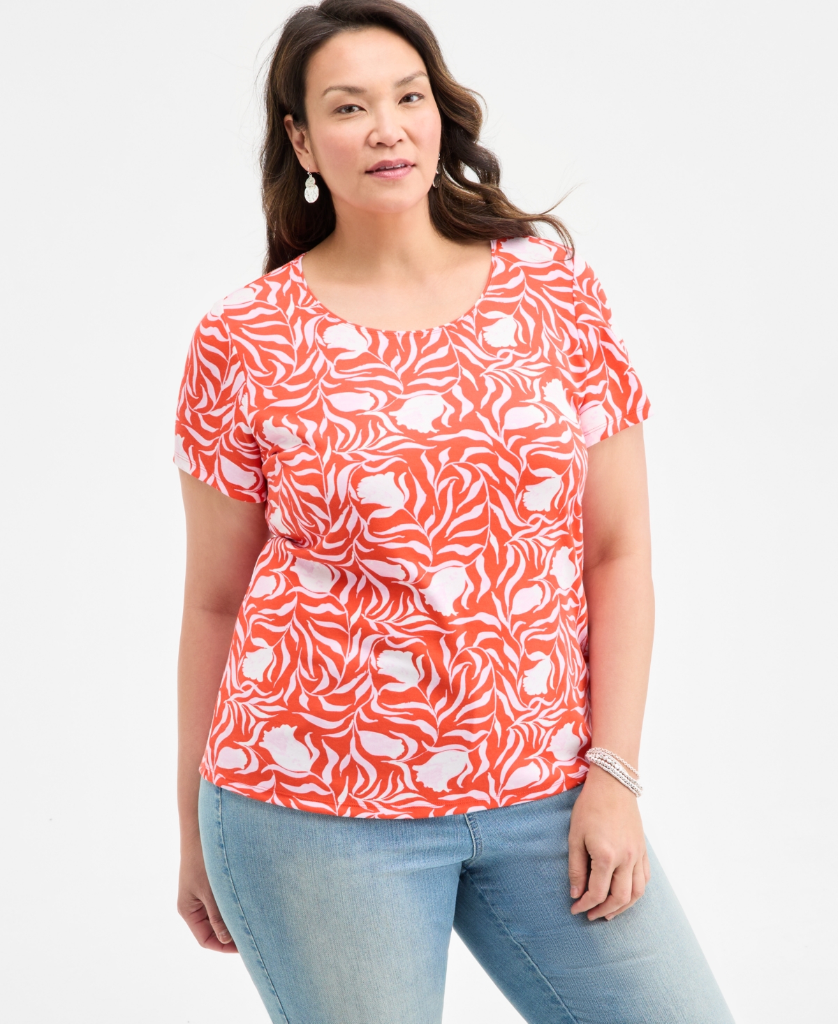 Click here for Style & Co Plus Size Printed Short-Sleeve Top  Exc... prices
