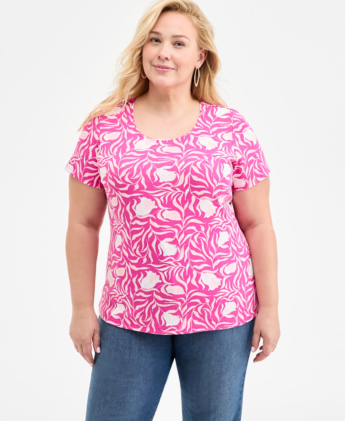 Click here for Style & Co Plus Size Printed Short-Sleeve Top  Exc... prices