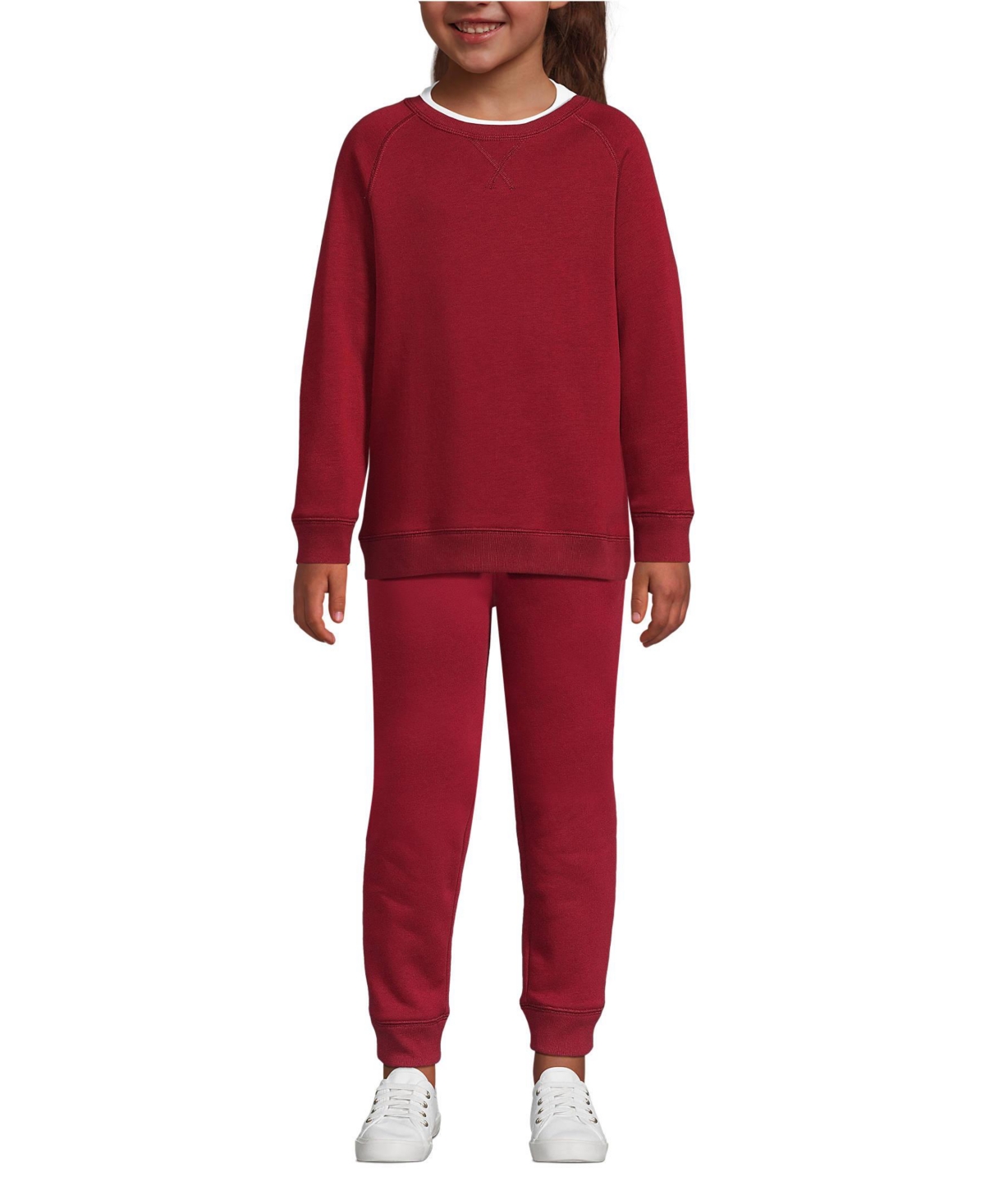 Click here for Lands End Girls Crewneck Sweatshirt - Garnet prices