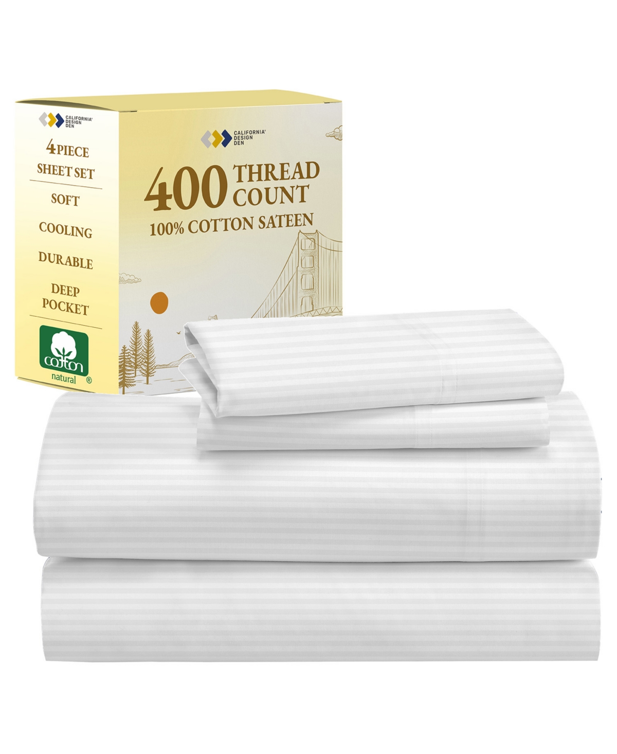 Click here for Soft Cotton Sheet Set - 400 Thread Count 100 Cotto... prices