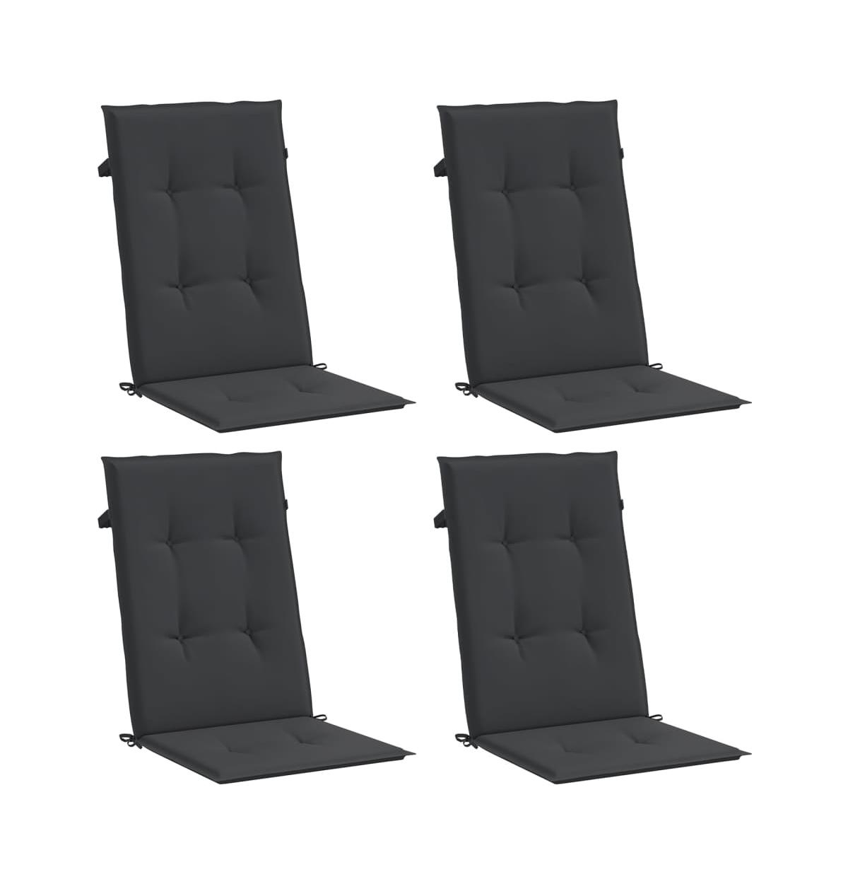 Click here for vidaXL Garden Highback Chair Cushions 4 pcs Black... prices