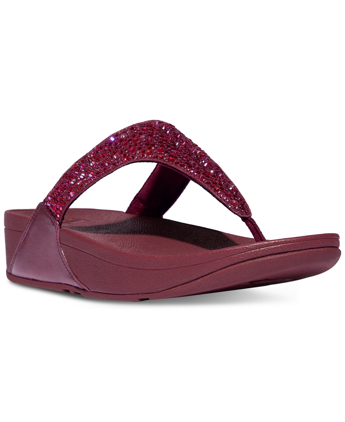 Click here for FitFlop Womens Lulu Crystal Mix Toe-Post Wedge San... prices