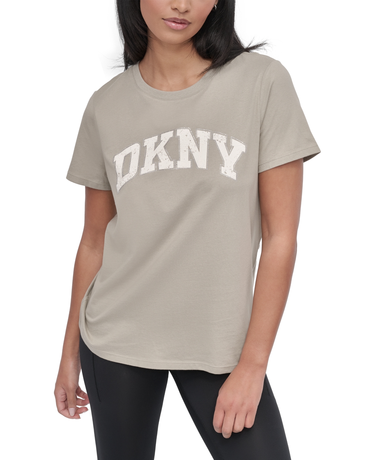 Click here for Dkny Womens Active Rhinestone-Logo Distressed Crew... prices