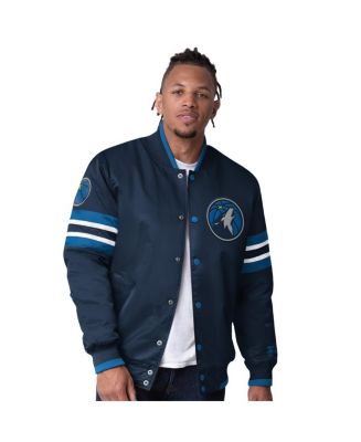 Starter Men's Blue Minnesota Timberwolves Scout Varsity Satin Full-Snap ...