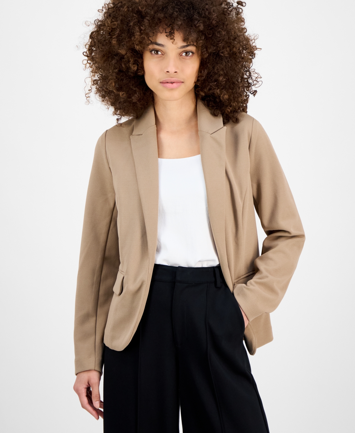 Click here for Bar Iii Petite Peak-Lapel Open-Front Blazer  Exclu... prices