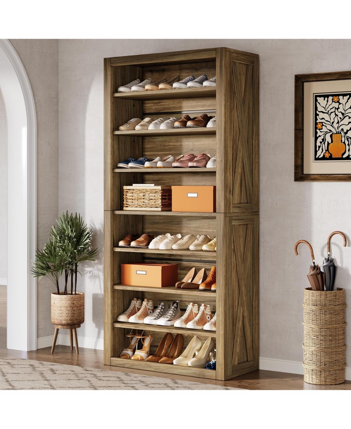 Click here for Tribesigns 71 Tall Shoe Cabinet  Large Wood Freest... prices
