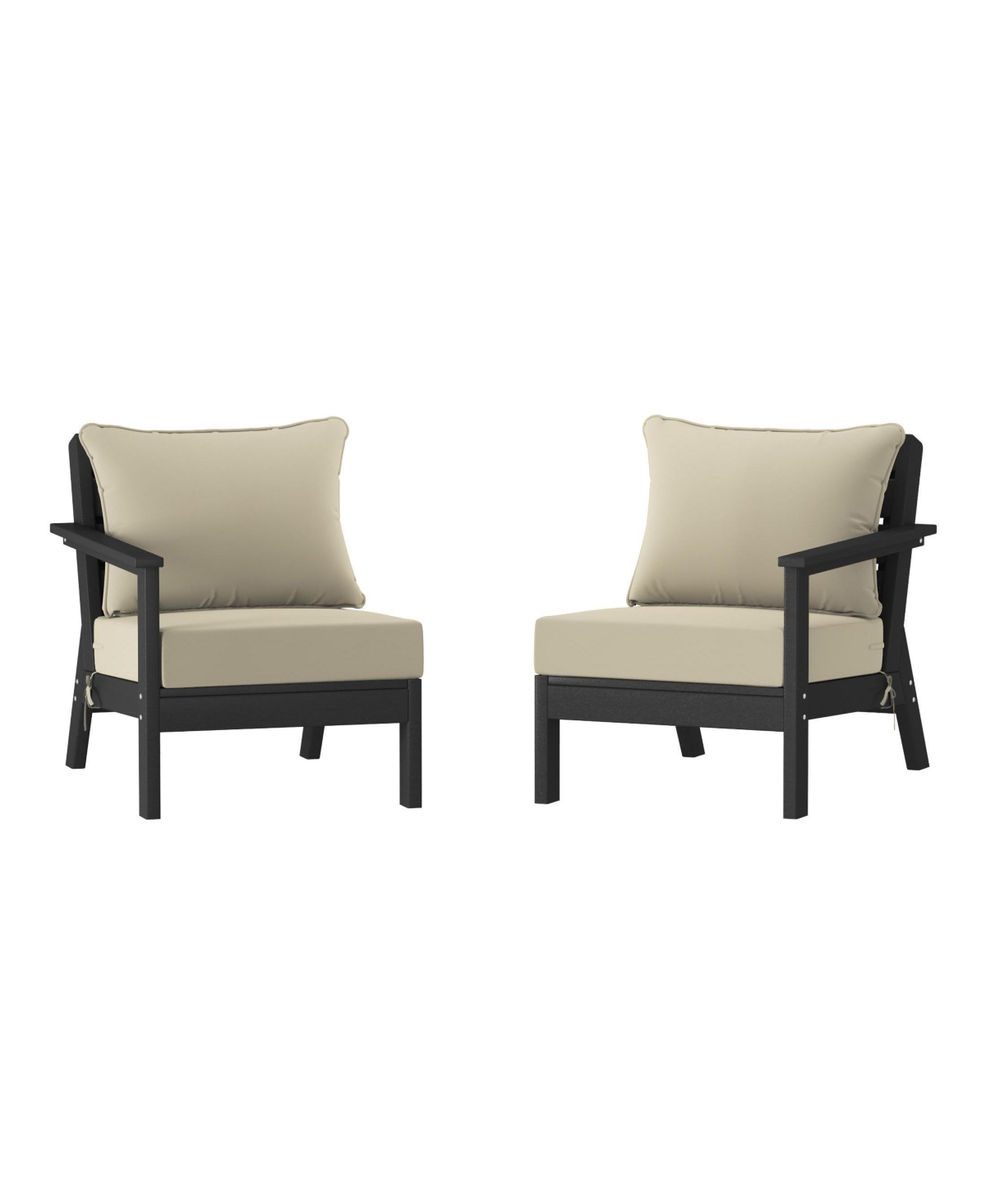 Click here for Outdoor Patio Hdpe Black Loveseat Sofa with Patio... prices
