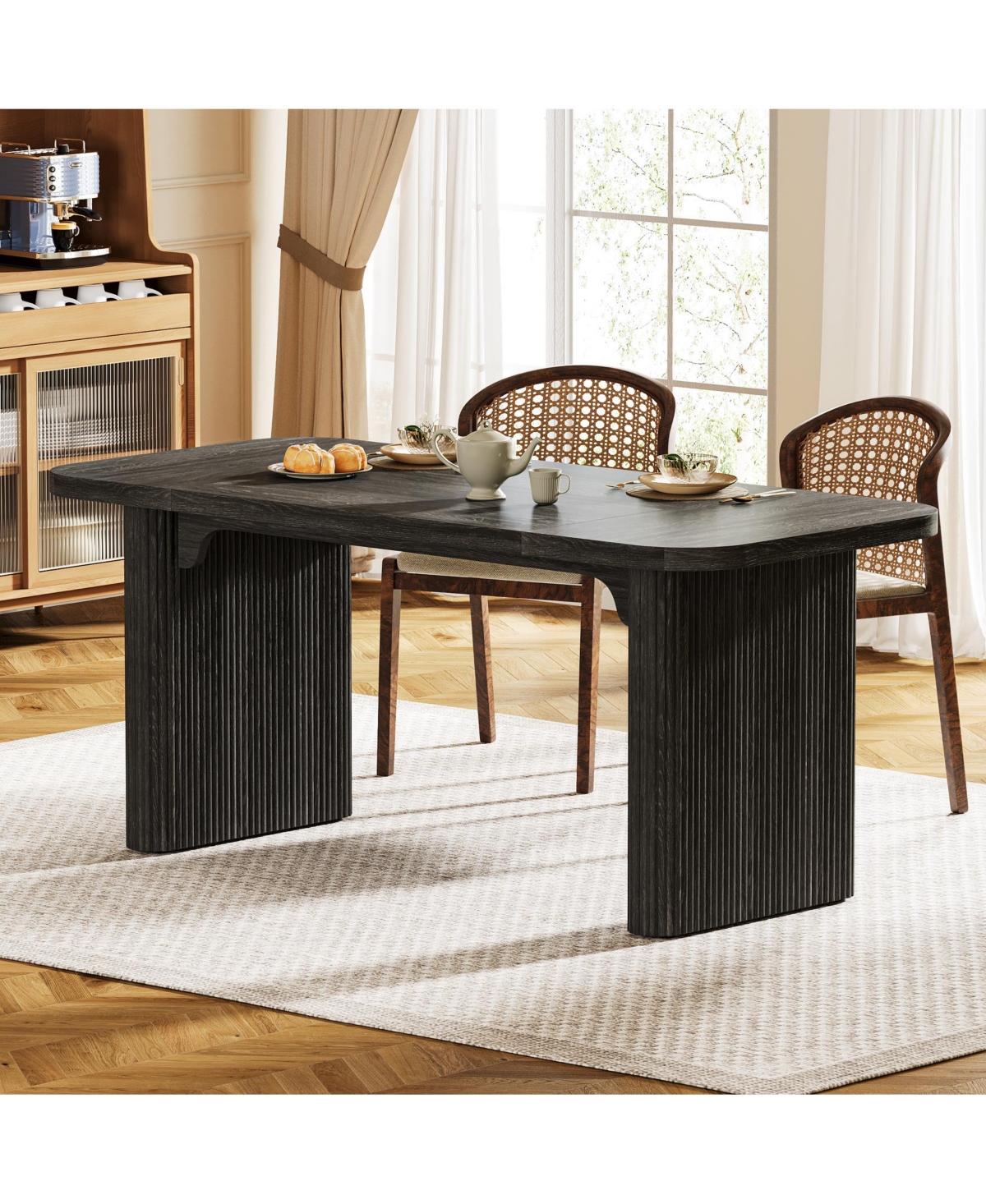 Click here for Tribesigns Farmhouse Dining Table for 4-6 People... prices