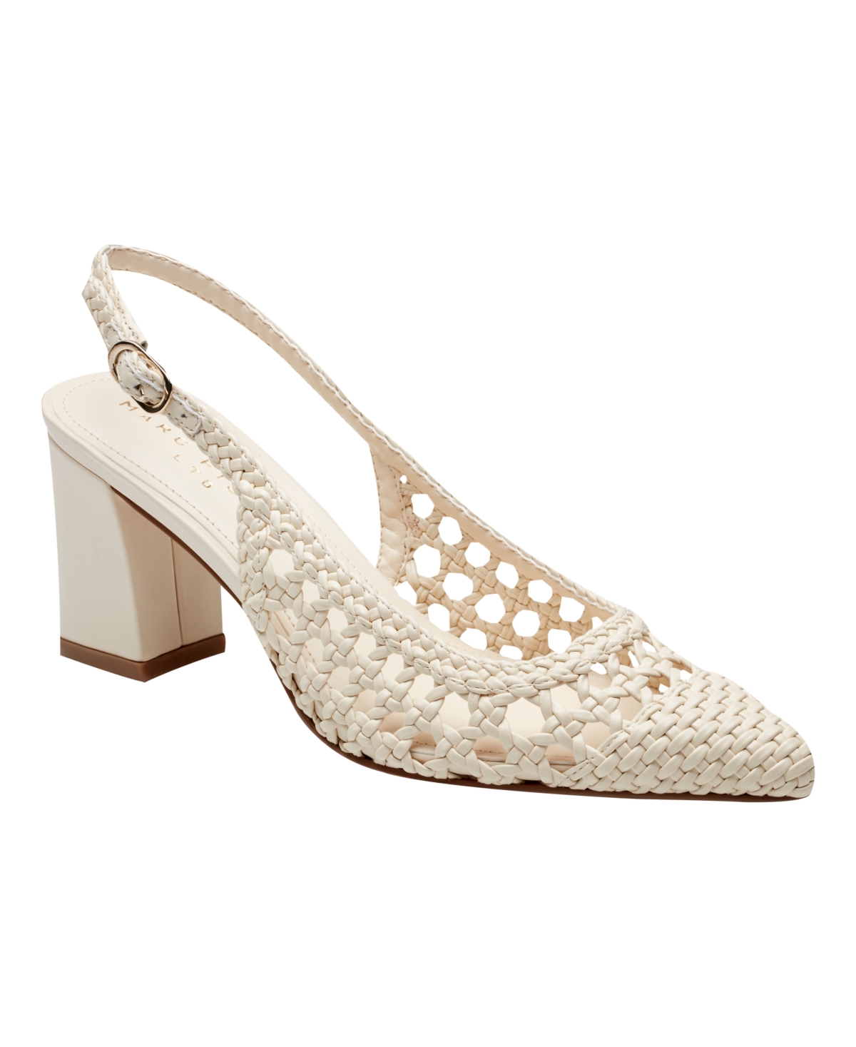Click here for Marc Fisher Ltd Womens Zaiden Woven Block Heel Sli... prices