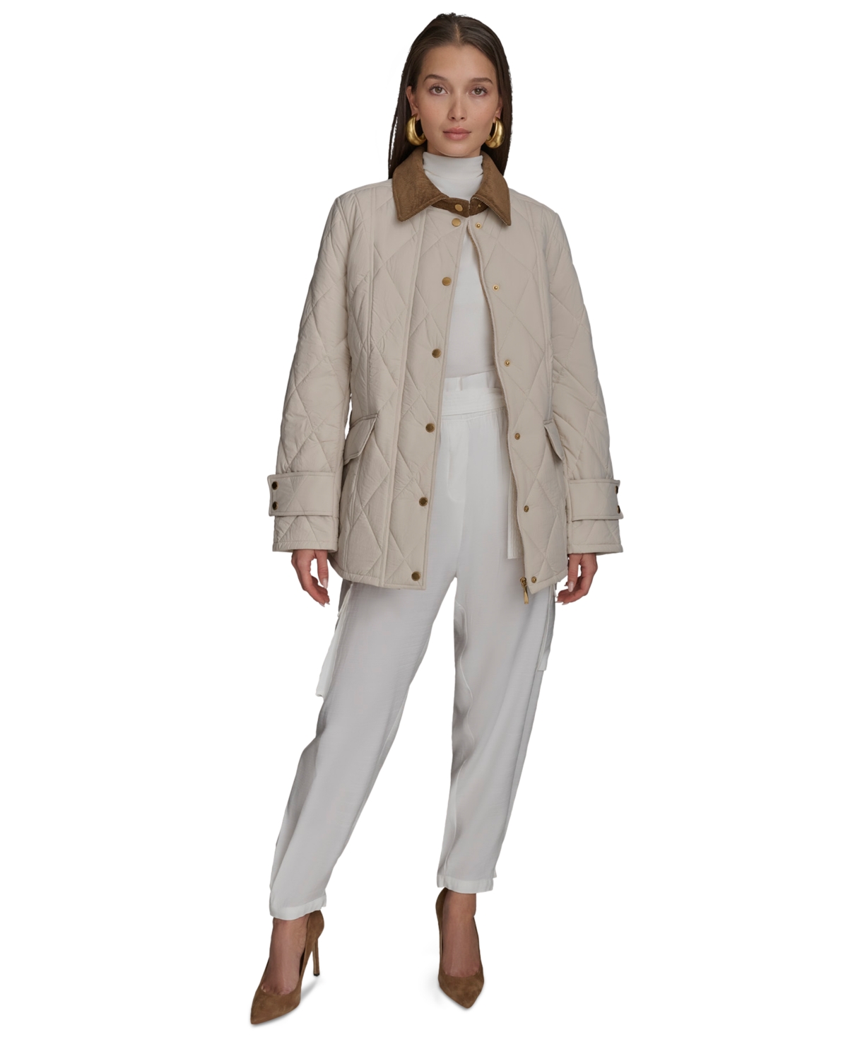 Click here for Donna Karan New York Womens Quilted Barn Jacket -... prices