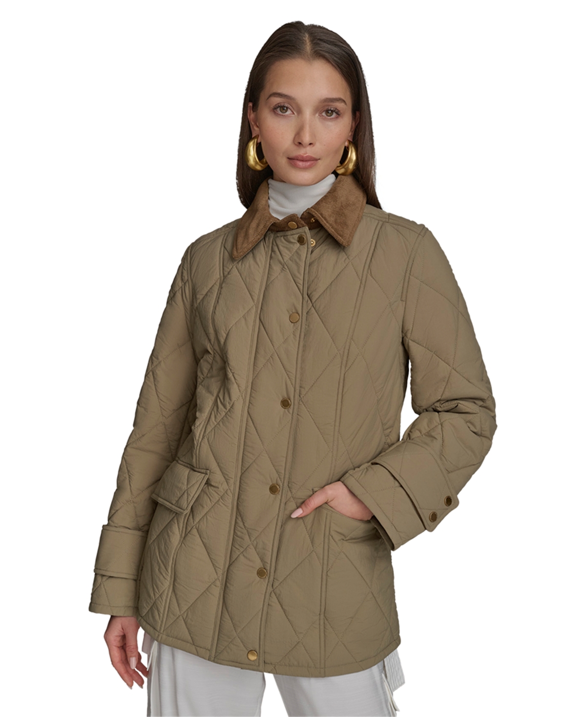 Click here for Donna Karan New York Womens Quilted Barn Jacket -... prices