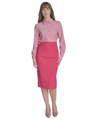 Tommy Hilfiger Women's Textured Button-Front Shirt - Macy's