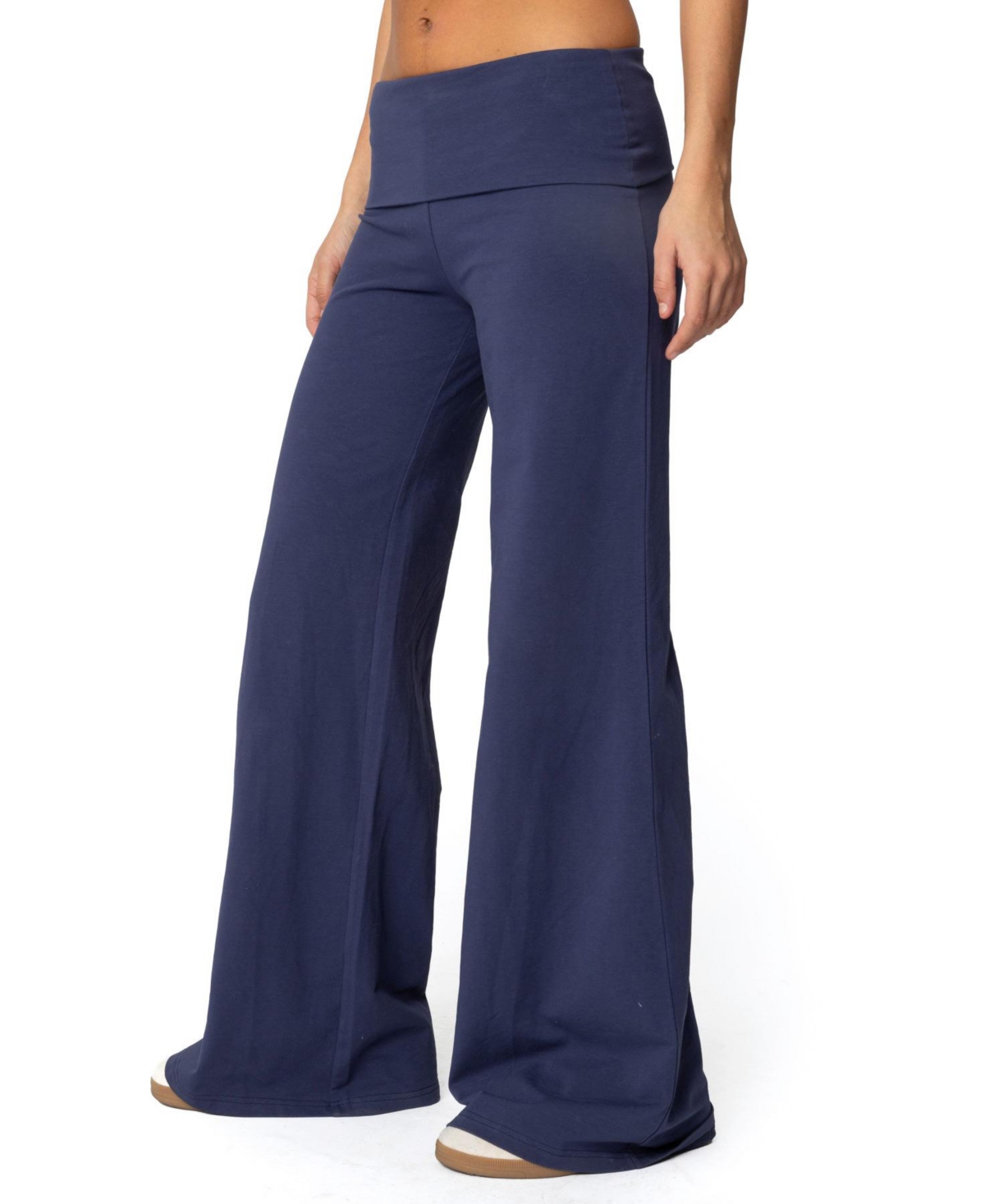 Click here for Edikted Womens Wide Leg Foldover Pants - Turquoise prices