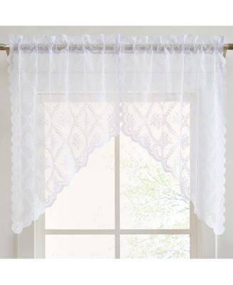 HLC.me Isabella Floral Rod Pocket Lace Short Cafe Swags for Small ...