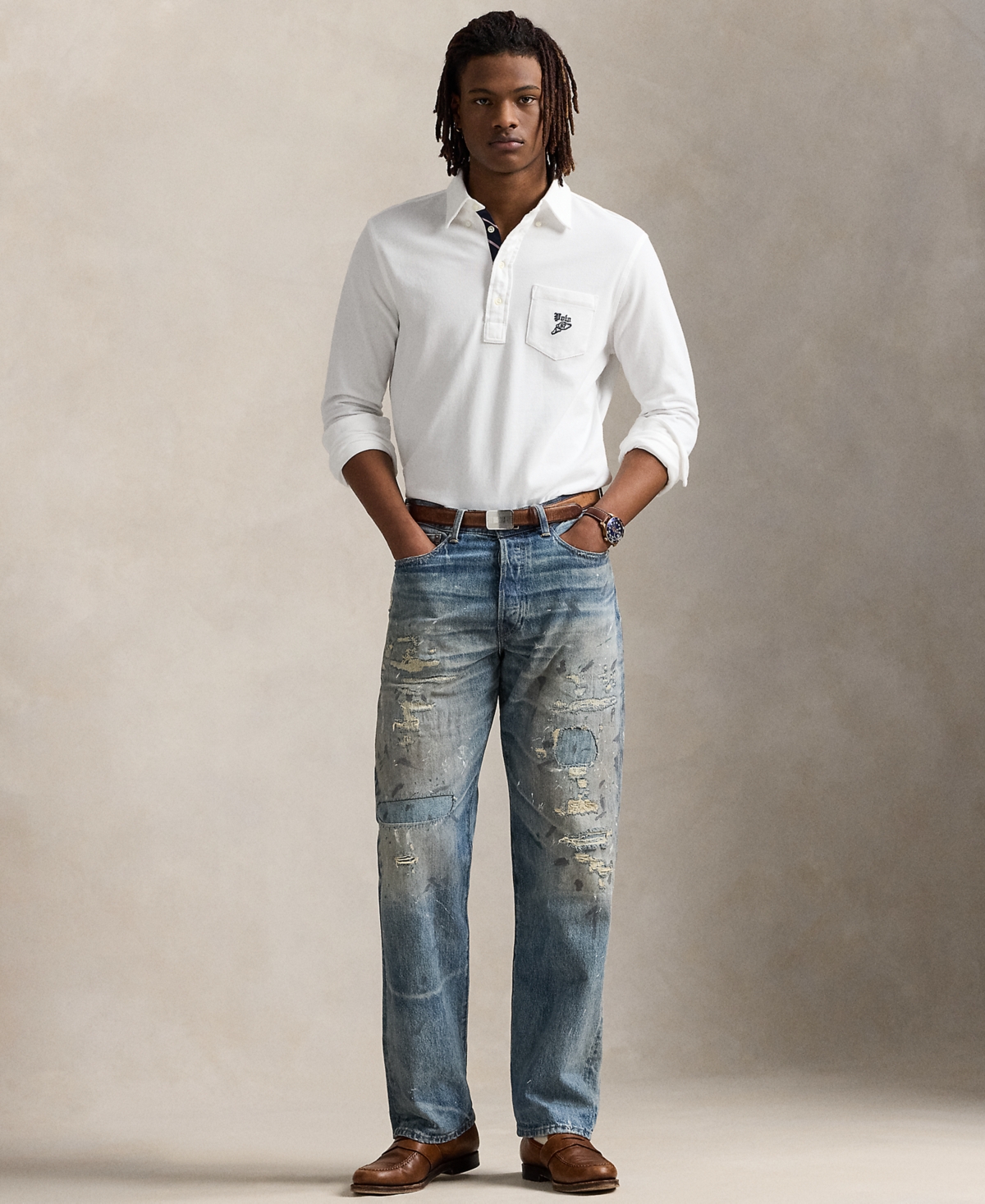 Polo Ralph Lauren Men's Classic-fit Mesh Popover Polo Shirt In White ...