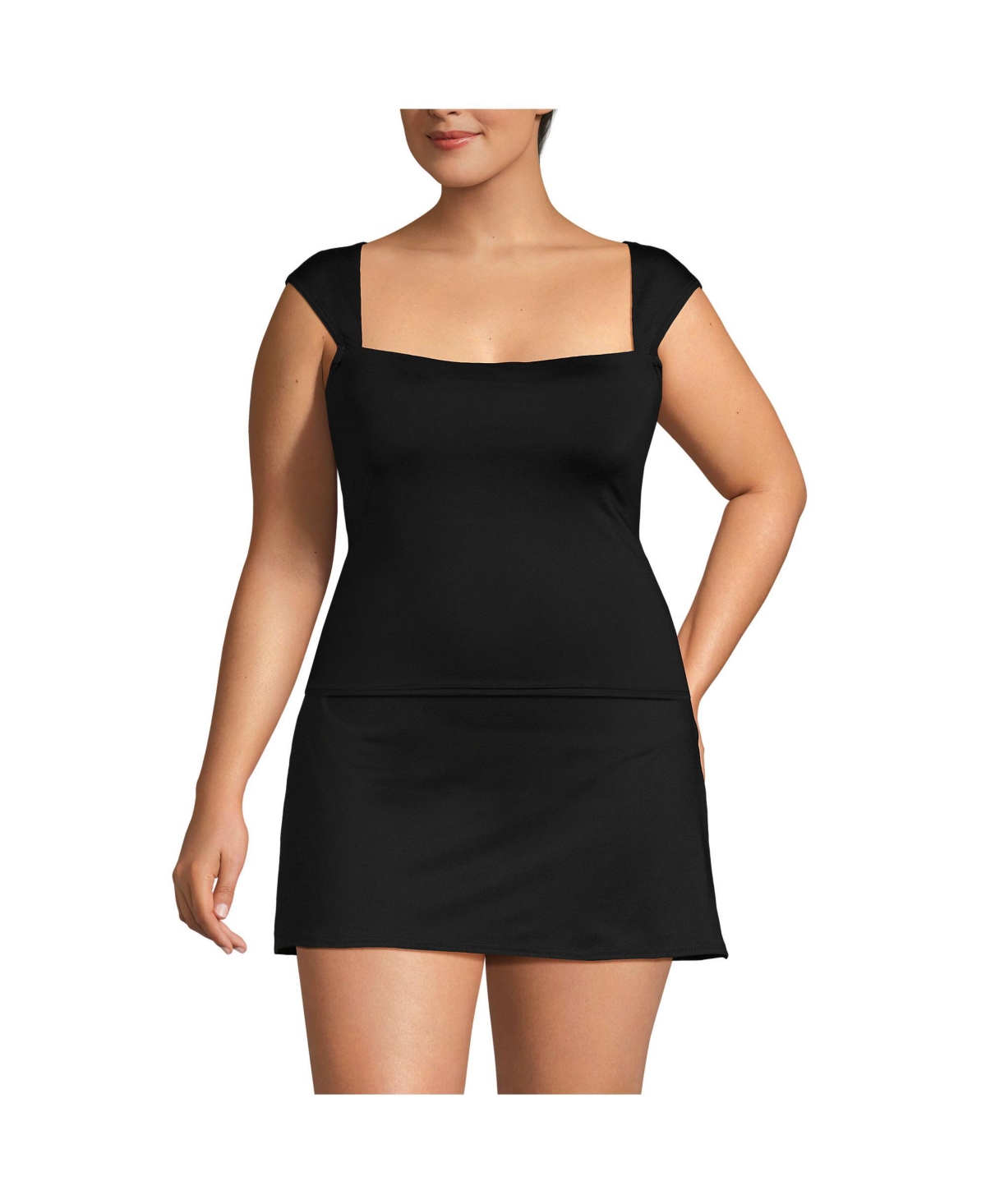 Click here for Lands End Plus Size Square Neck Underwire Tankini... prices