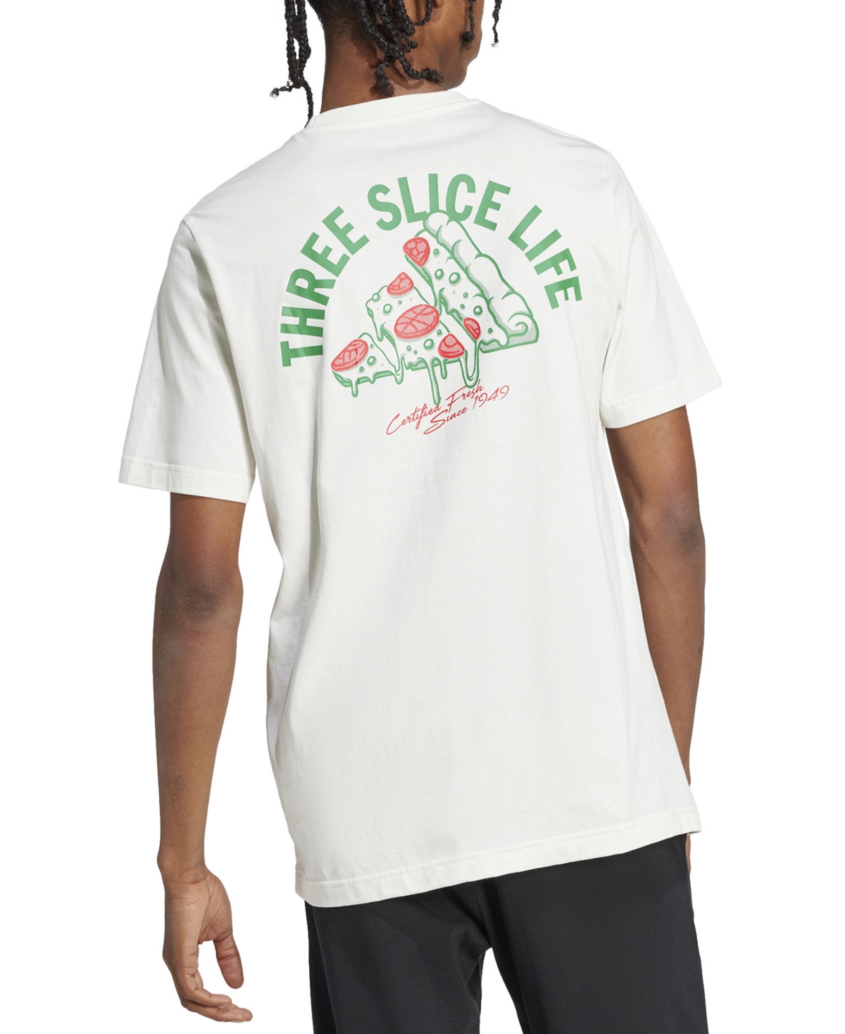Click here for adidas Mens Lounge Pizza Graphic T-Shirt - Owhite prices
