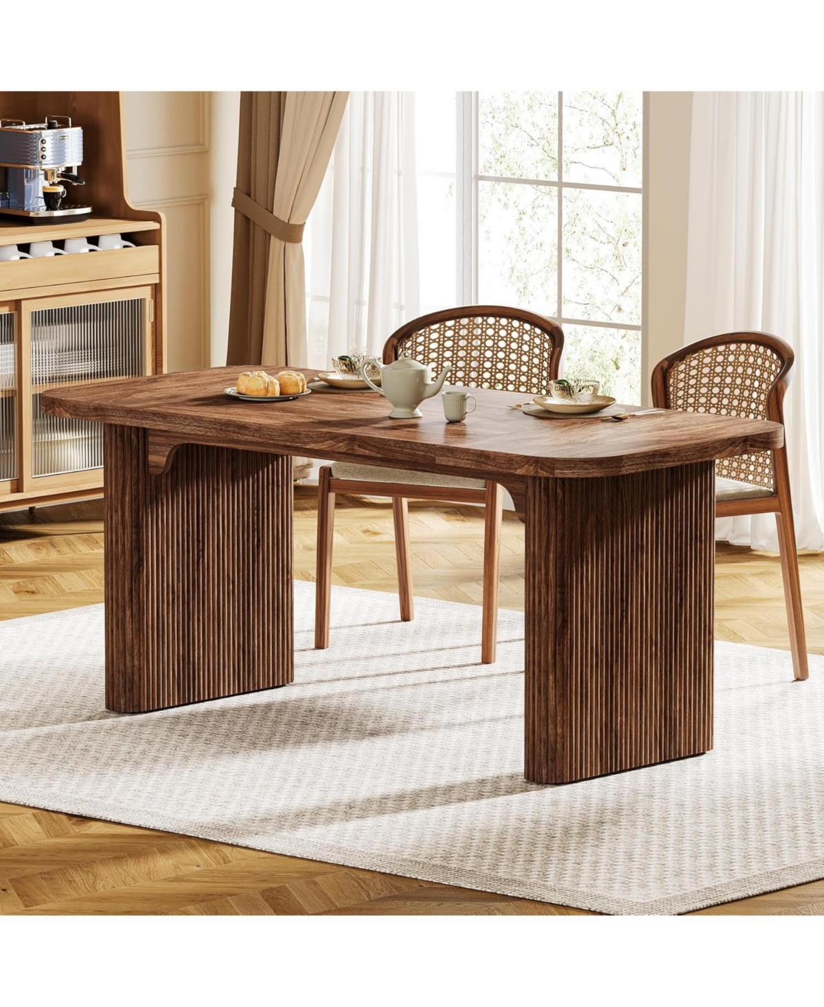 Click here for Tribesigns Farmhouse Dining Table for 4-6 People... prices