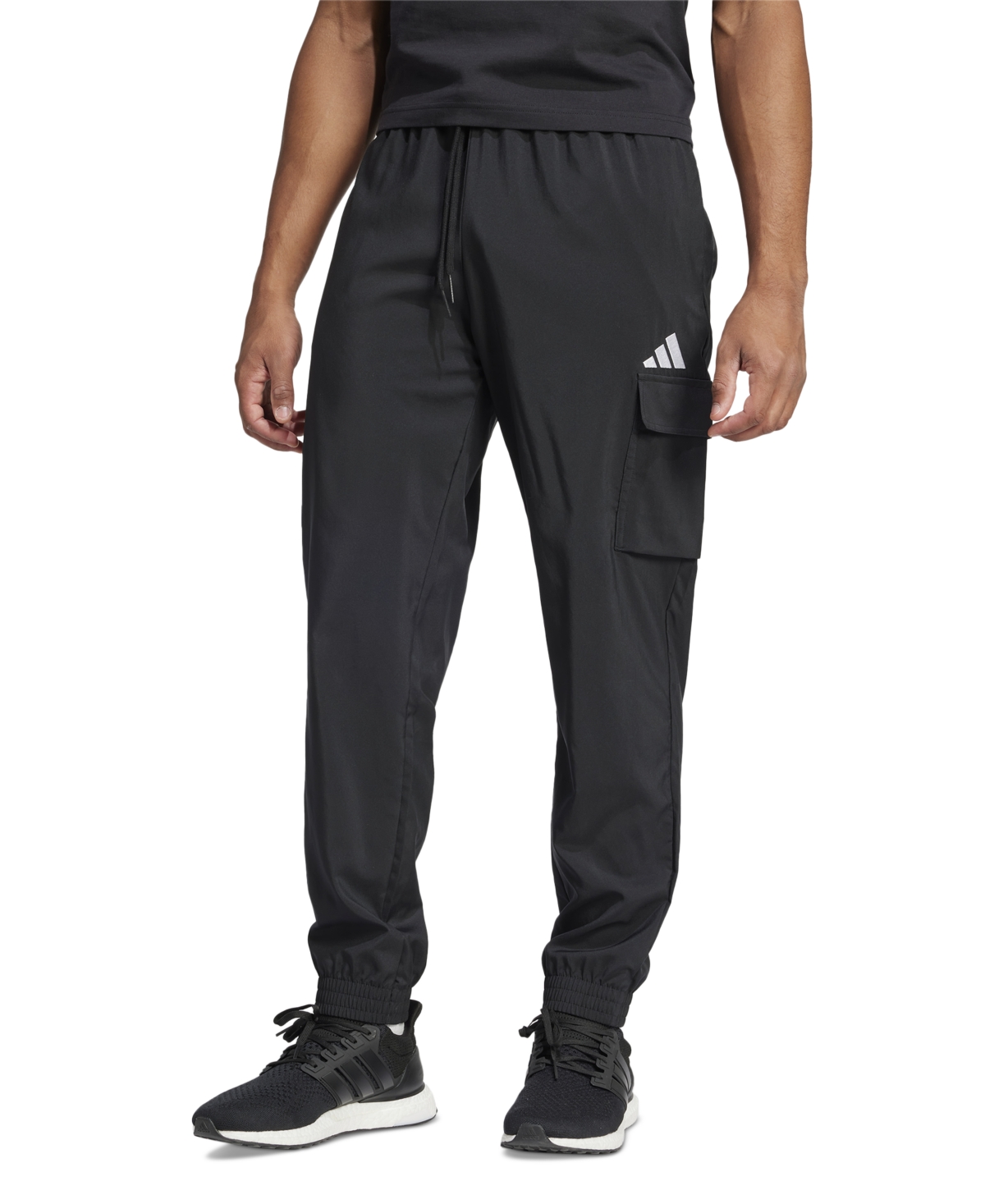 Click here for adidas Mens Essentials Small Logo Cargo Pants - Bl... prices
