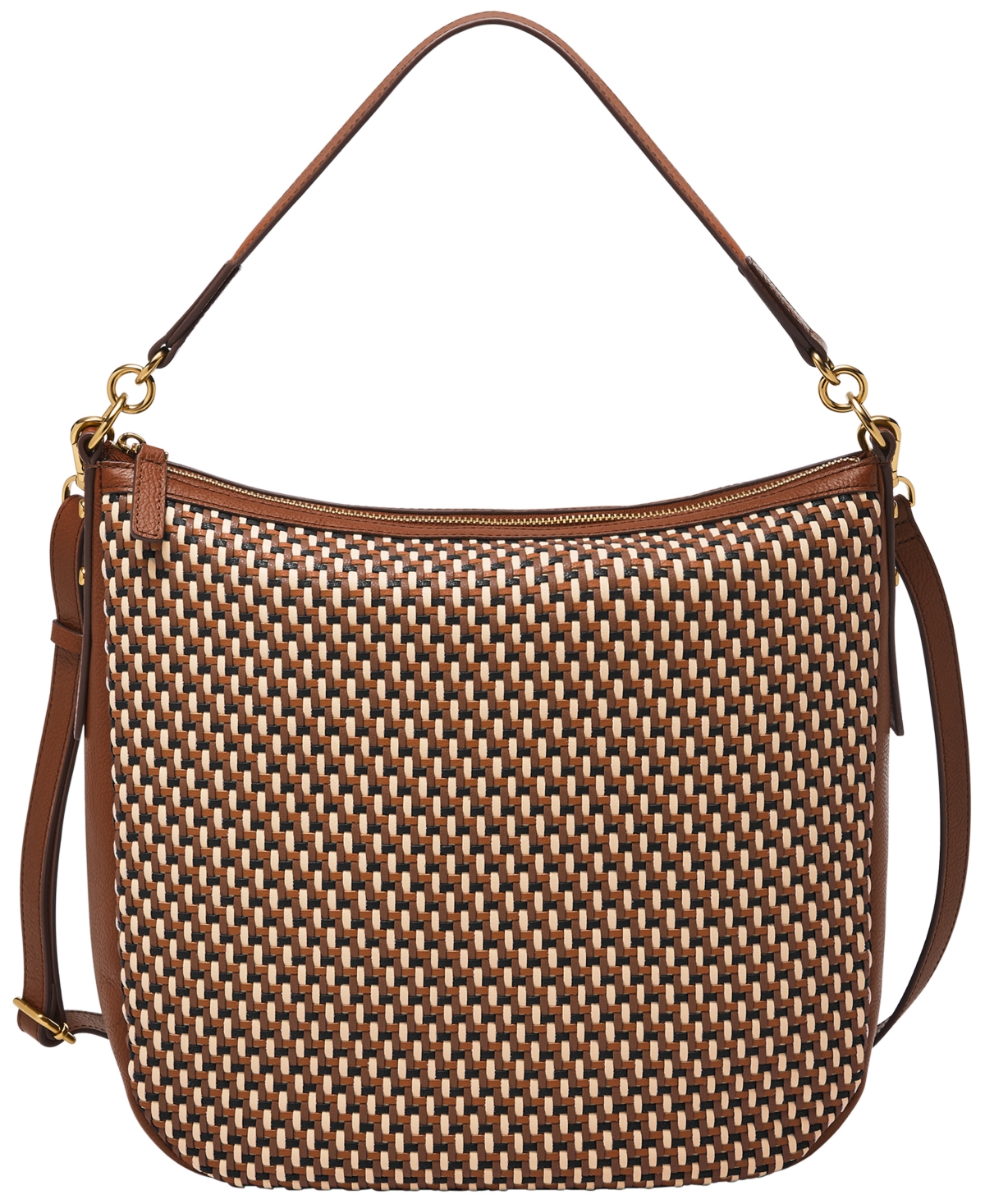 Click here for Fossil Womens Jolie Leather Hobo Bag - Neutral Wov... prices