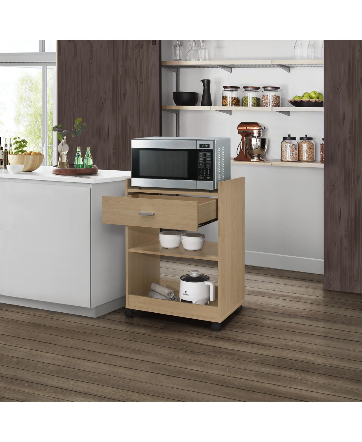 Click here for Kings Brand Furniture Dellow Wood Kitchen Cart - B... prices