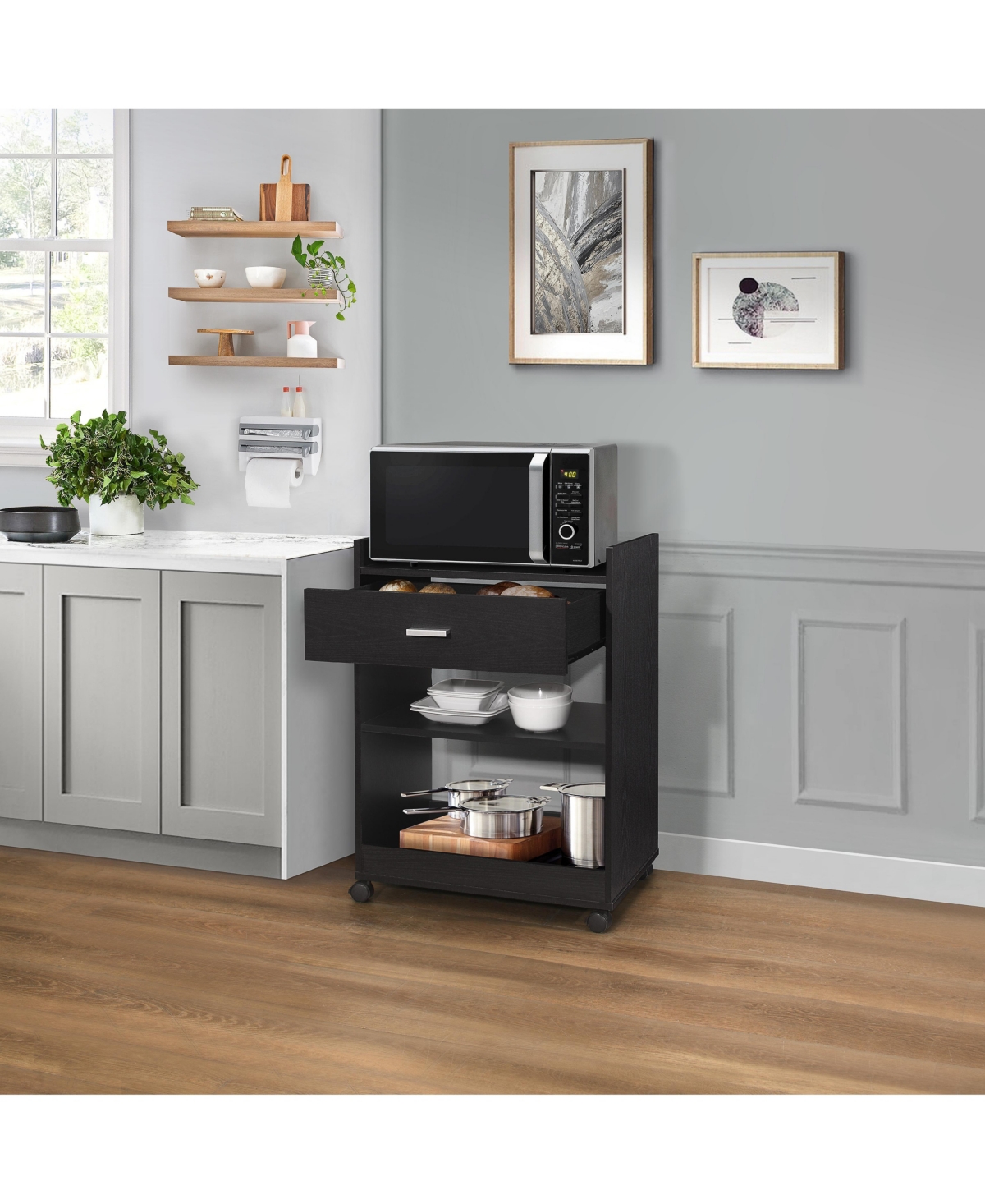 Click here for Kings Brand Furniture Dellow Wood Kitchen Cart - B... prices