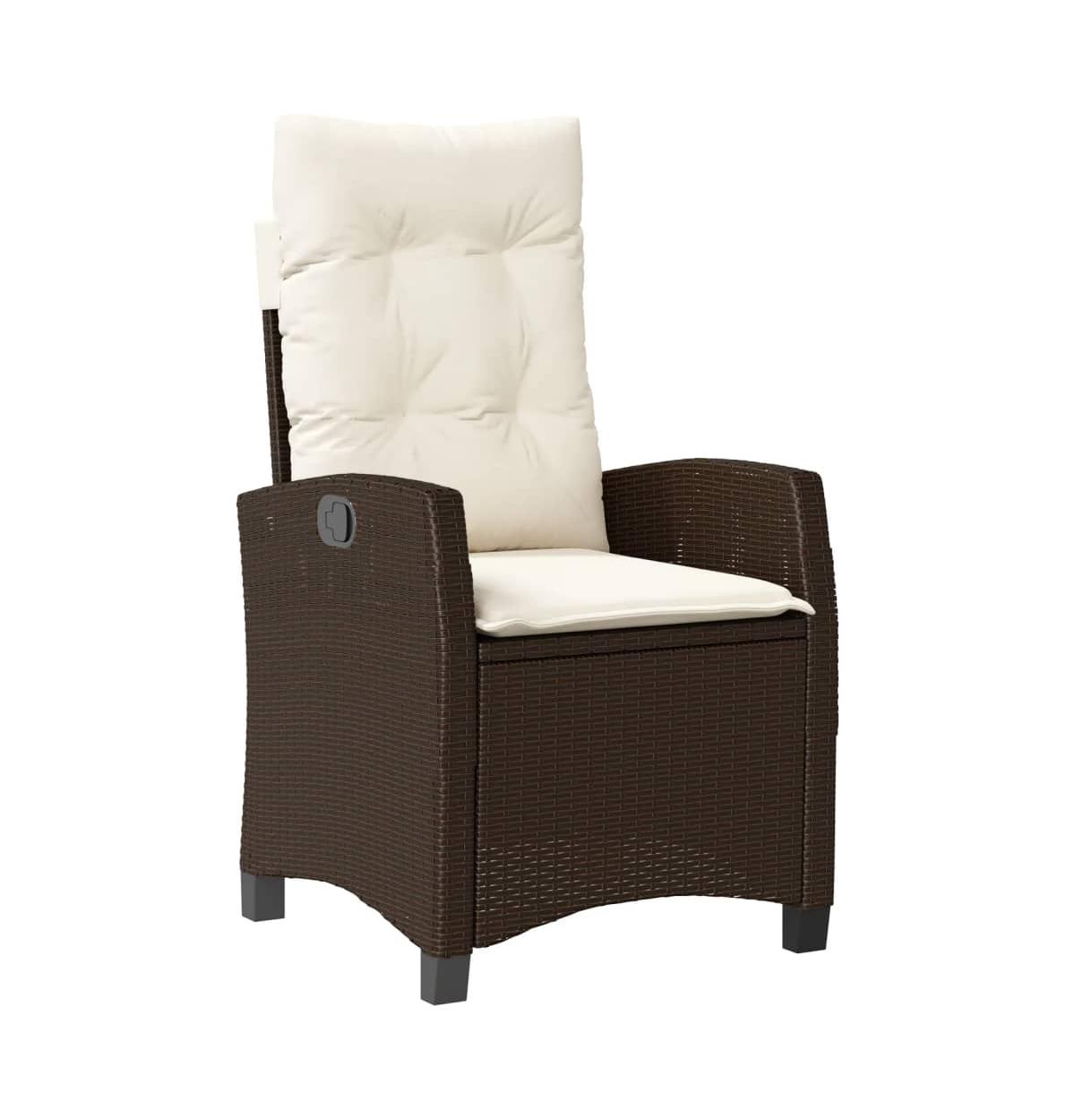 Click here for Reclining Patio Chair with Cushions Brown Poly Rat... prices