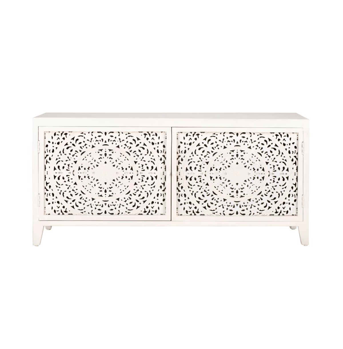 Click here for Raura 2 Shelf 2 Door Media Stand - White wash prices