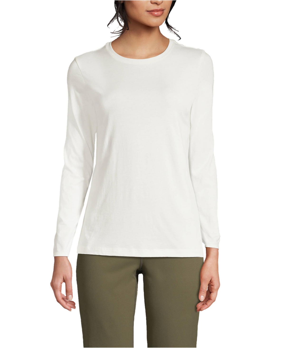 Click here for Lands End Womens Supima Cotton Relaxed Long Sleeve... prices