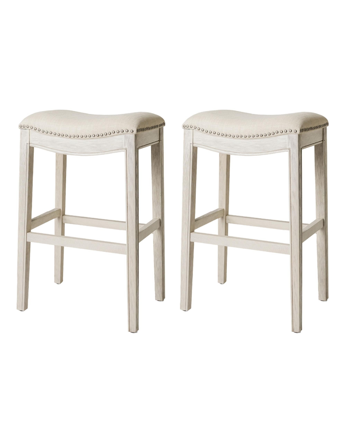 Click here for Maven Lane Adrien Saddle Bar Stool in White Oak Fi... prices