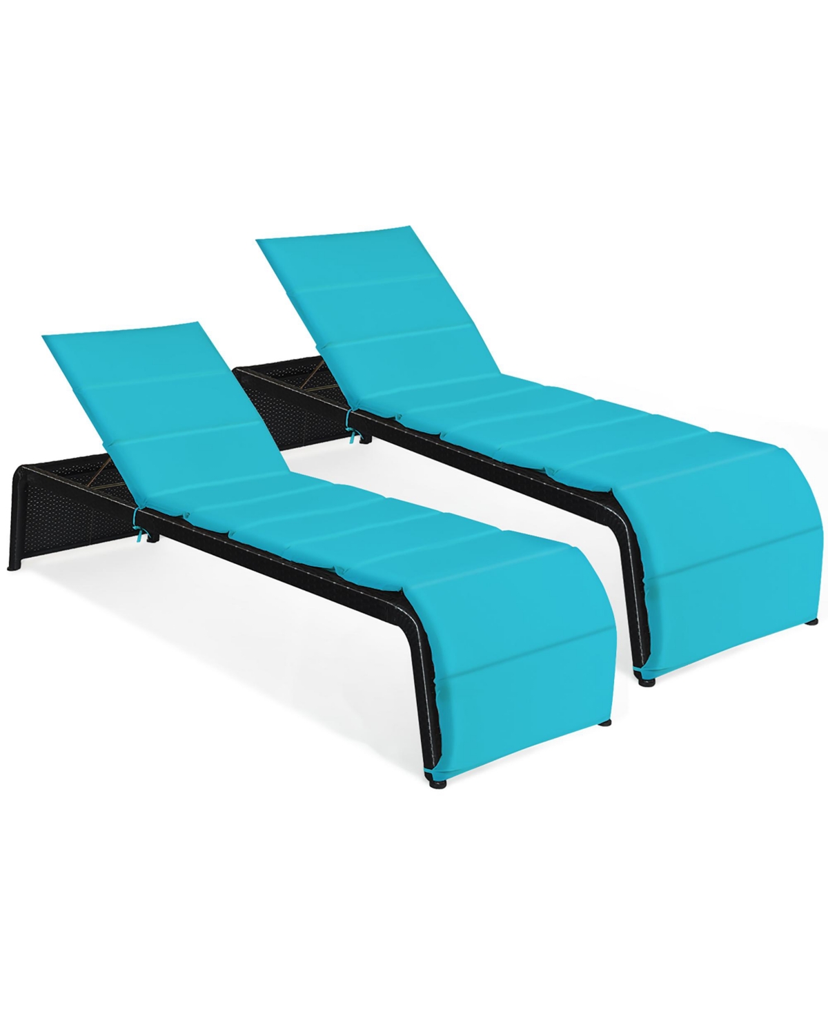 Click here for 2 Pcs Patio Rattan Lounge Chair Chaise Recliner Ba... prices