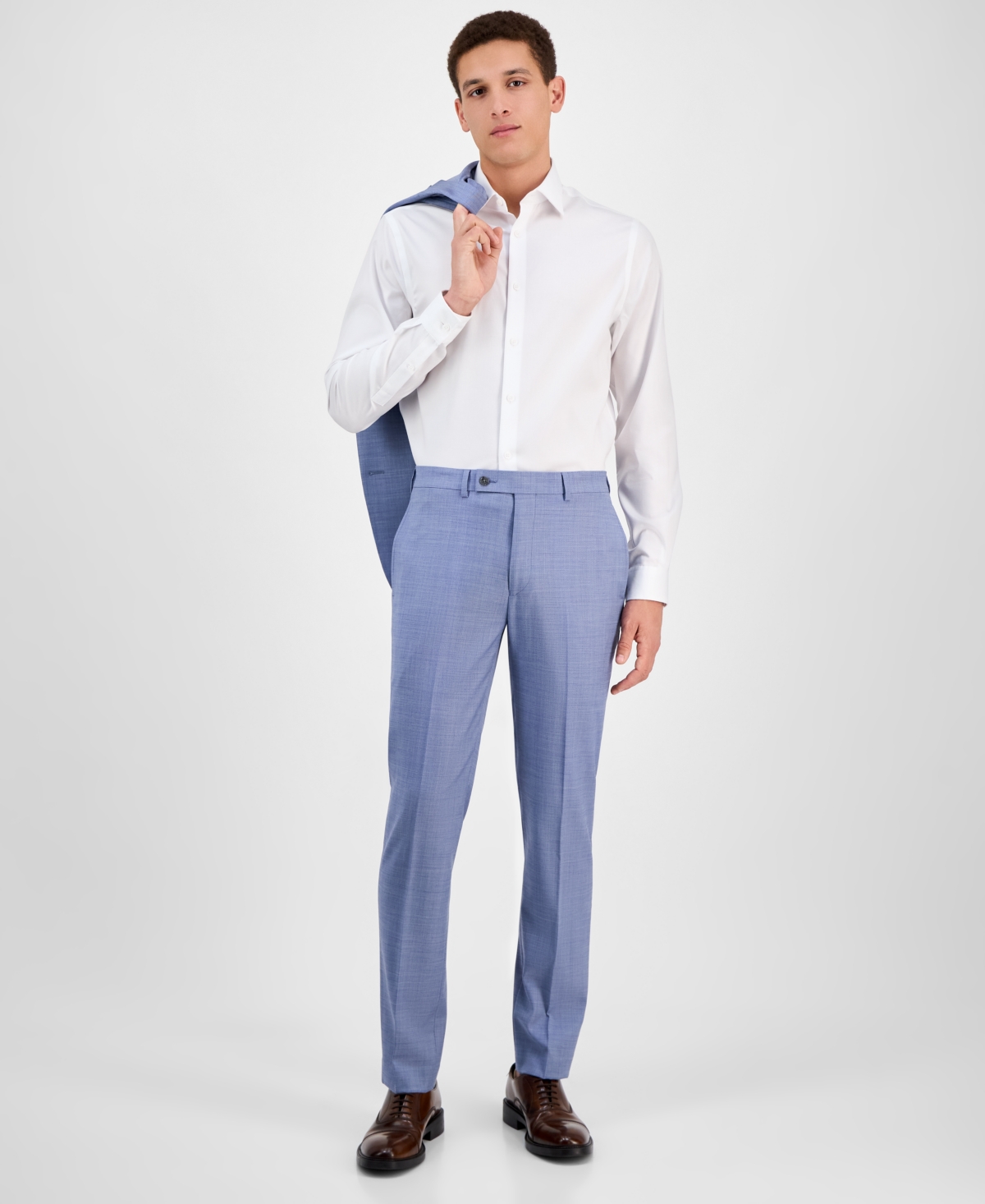 Click here for Calvin Klein Mens Slim-Fit Wool-Blend Stretch Suit... prices