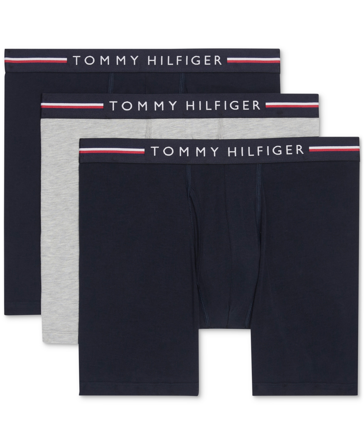 Tommy Hilfiger Mens 3-Pack All Day Comfort Boxer Briefs - Desert Sky/ Grey Heather/desert Sky