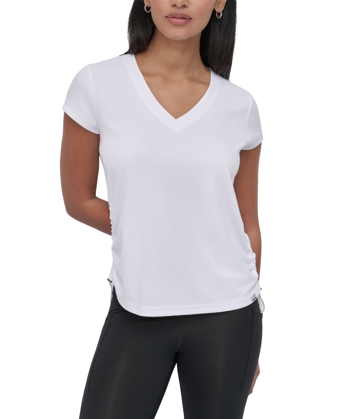 Click here for Dkny Sport Womens Crewneck Short-Sleeve Side-Ruche... prices
