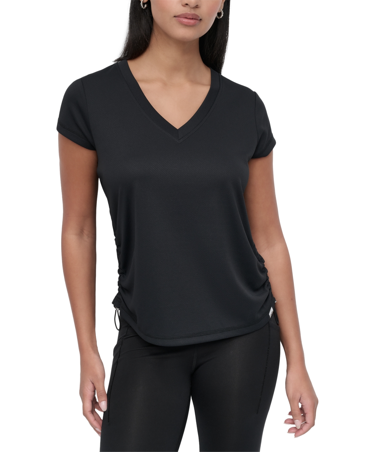 Click here for Dkny Sport Womens Crewneck Short-Sleeve Side-Ruche... prices
