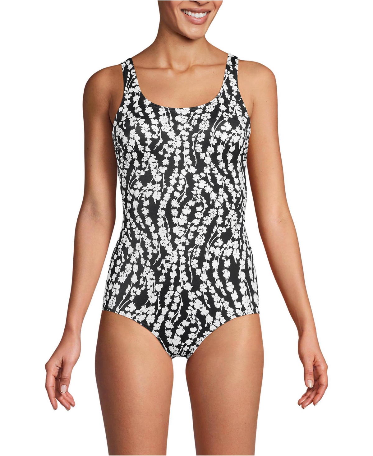Click here for Lands End Womens Ddd-Cup Tugless Low Leg One Piece... prices