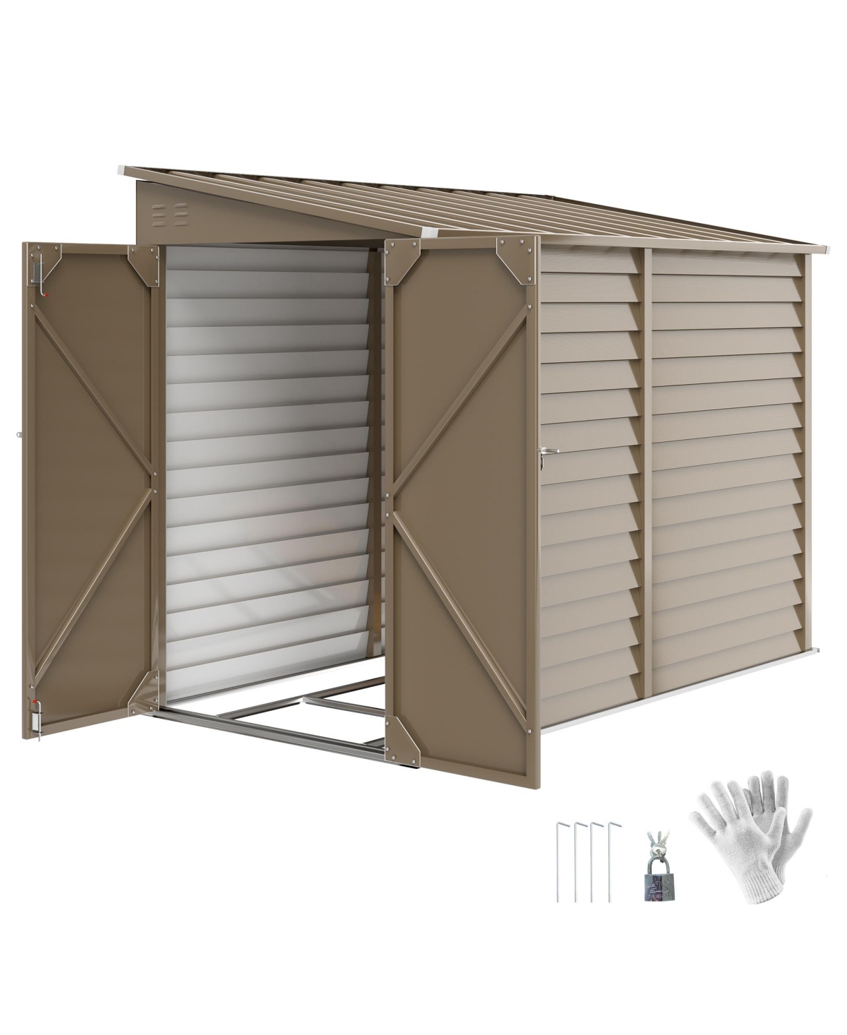 Click here for Outsunny 4.6 x 9 Metal Outdoor Storage Shed with L... prices