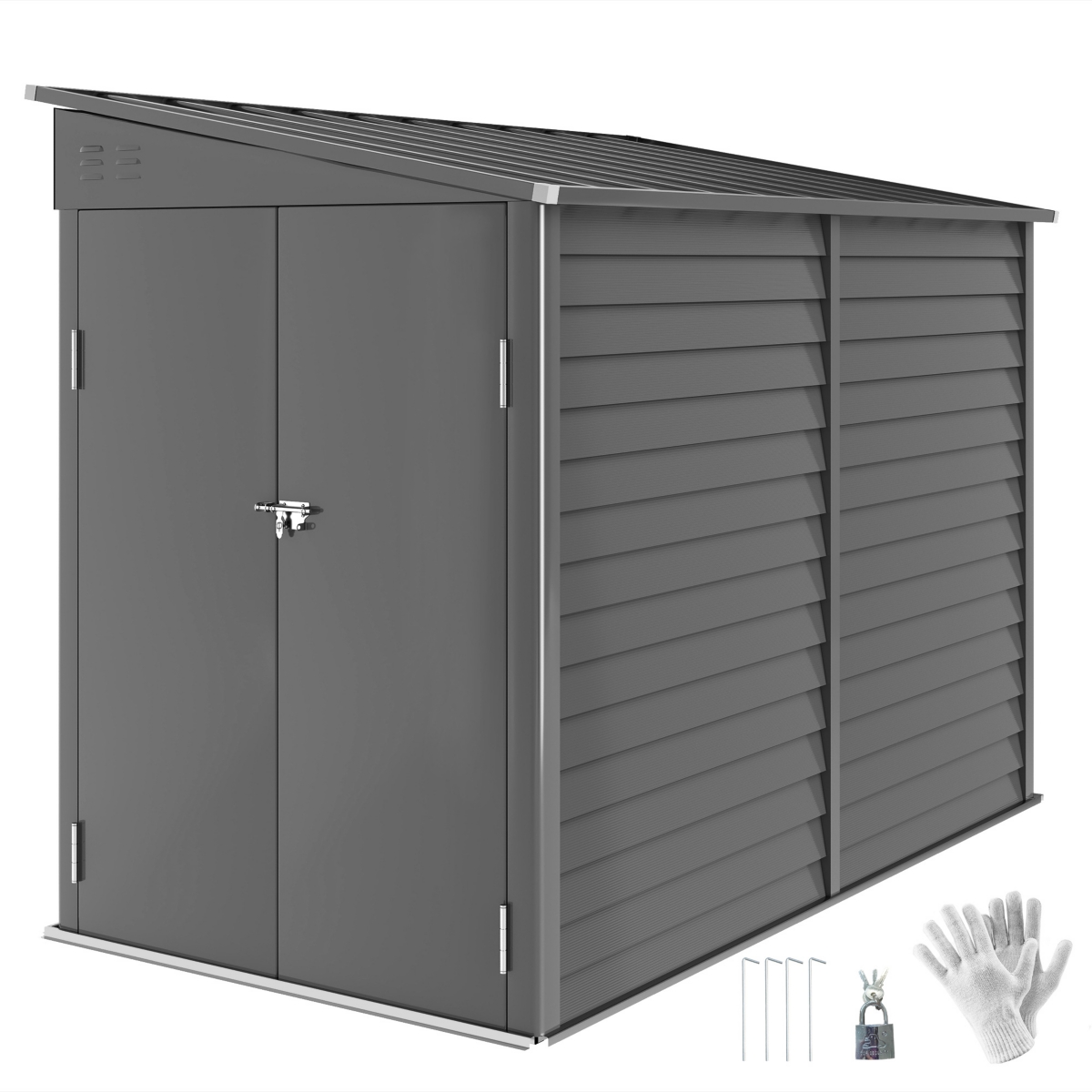 Click here for Outsunny 4.6 x 9 Metal Outdoor Storage Shed with L... prices