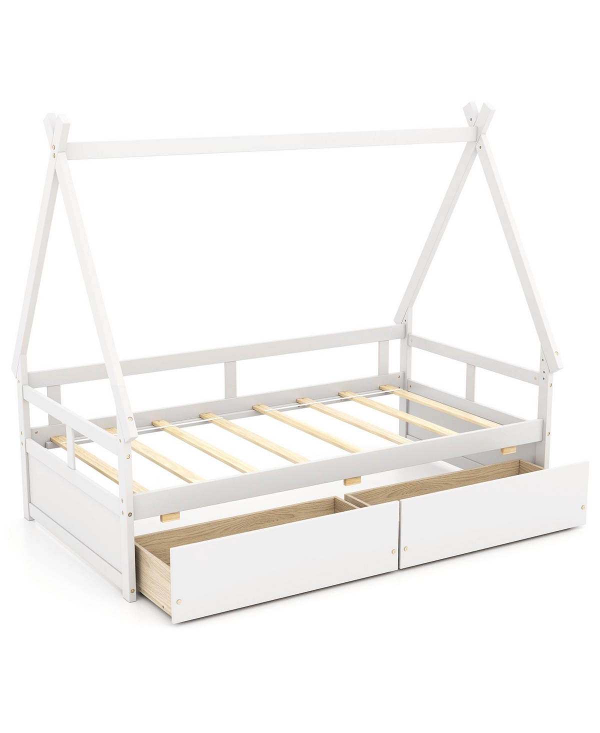 Click here for Wooden House Bed with Roof Design and Secure Guard... prices