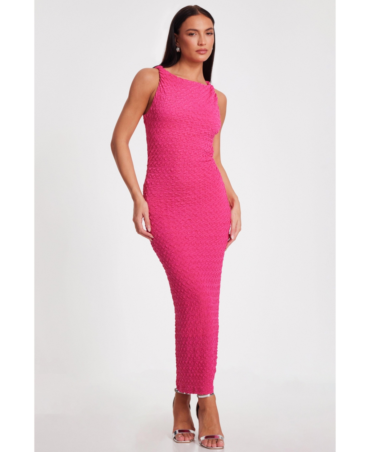 Click here for Quiz Womens Textured Jersey Midi Dress With Twist... prices