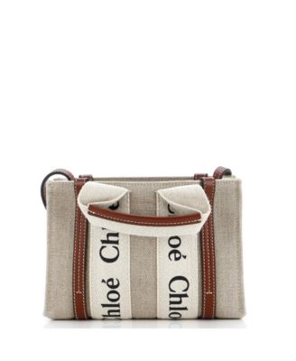Pre-Owned Chloe Mini Woody Convertible Tote Canvas with Leather - Macy's