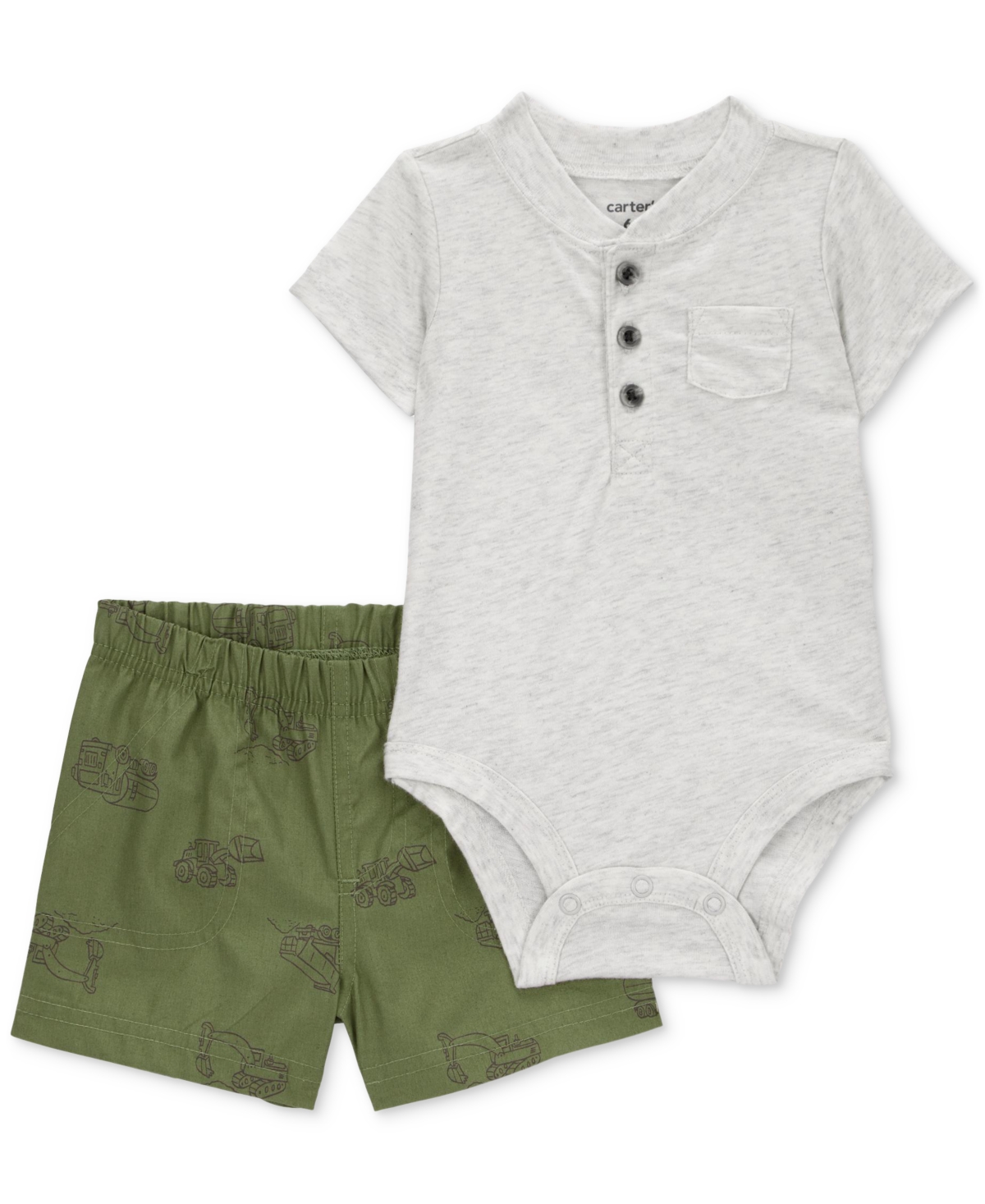 Click here for Carters Baby Boys Cotton Henley Bodysuit & Shorts... prices