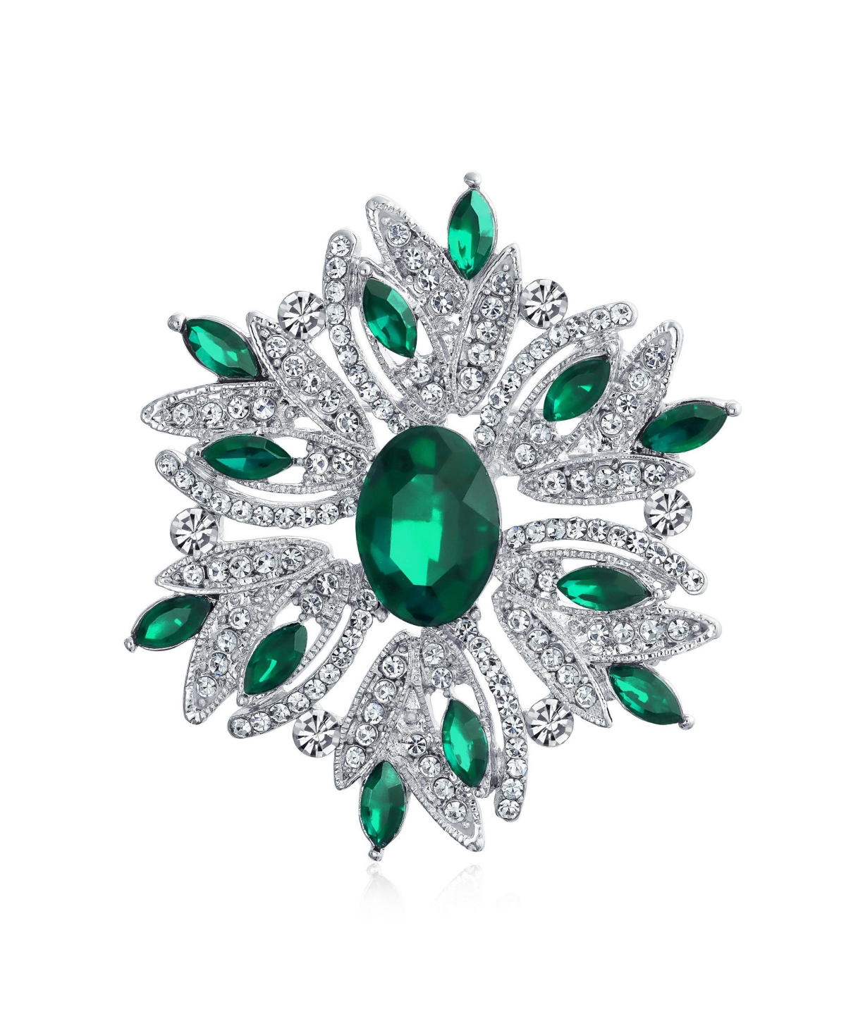 Click here for Bling Jewelry Crystal Flower Art Deco Brooch Pin S... prices