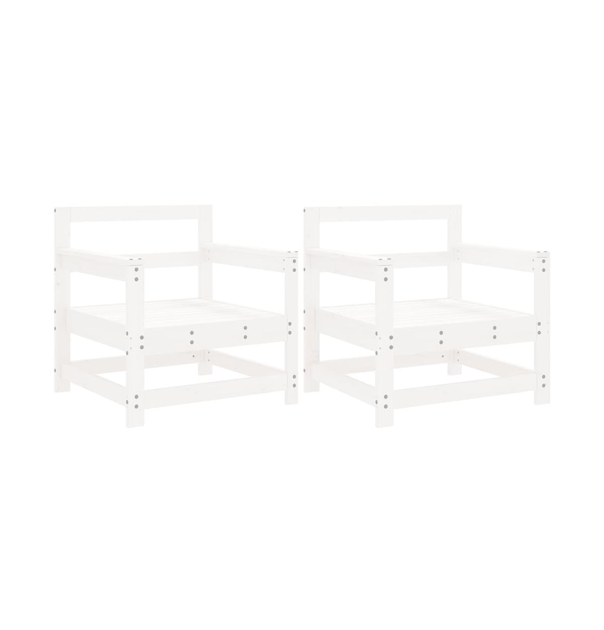 Click here for Patio Chairs 2 pcs White Solid Wood Pine - White prices