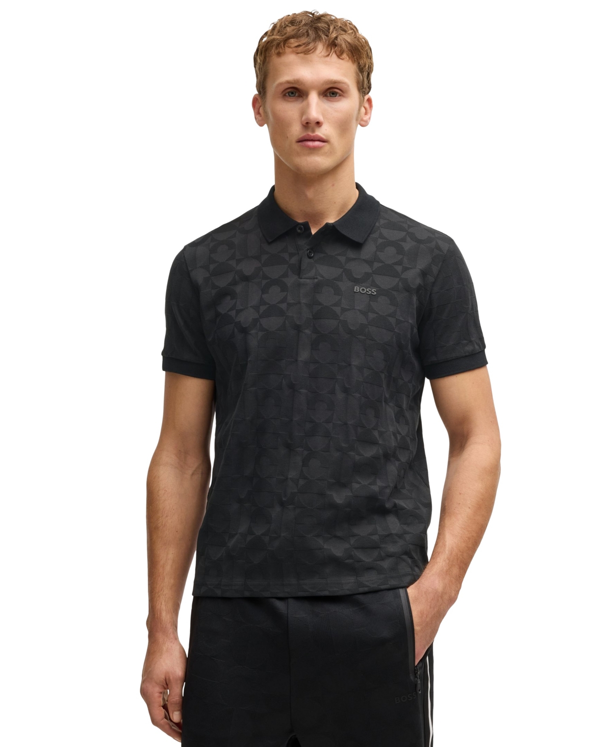 Click here for Boss by Hugo Boss Mens Jacquard Circle Polo Shirt... prices