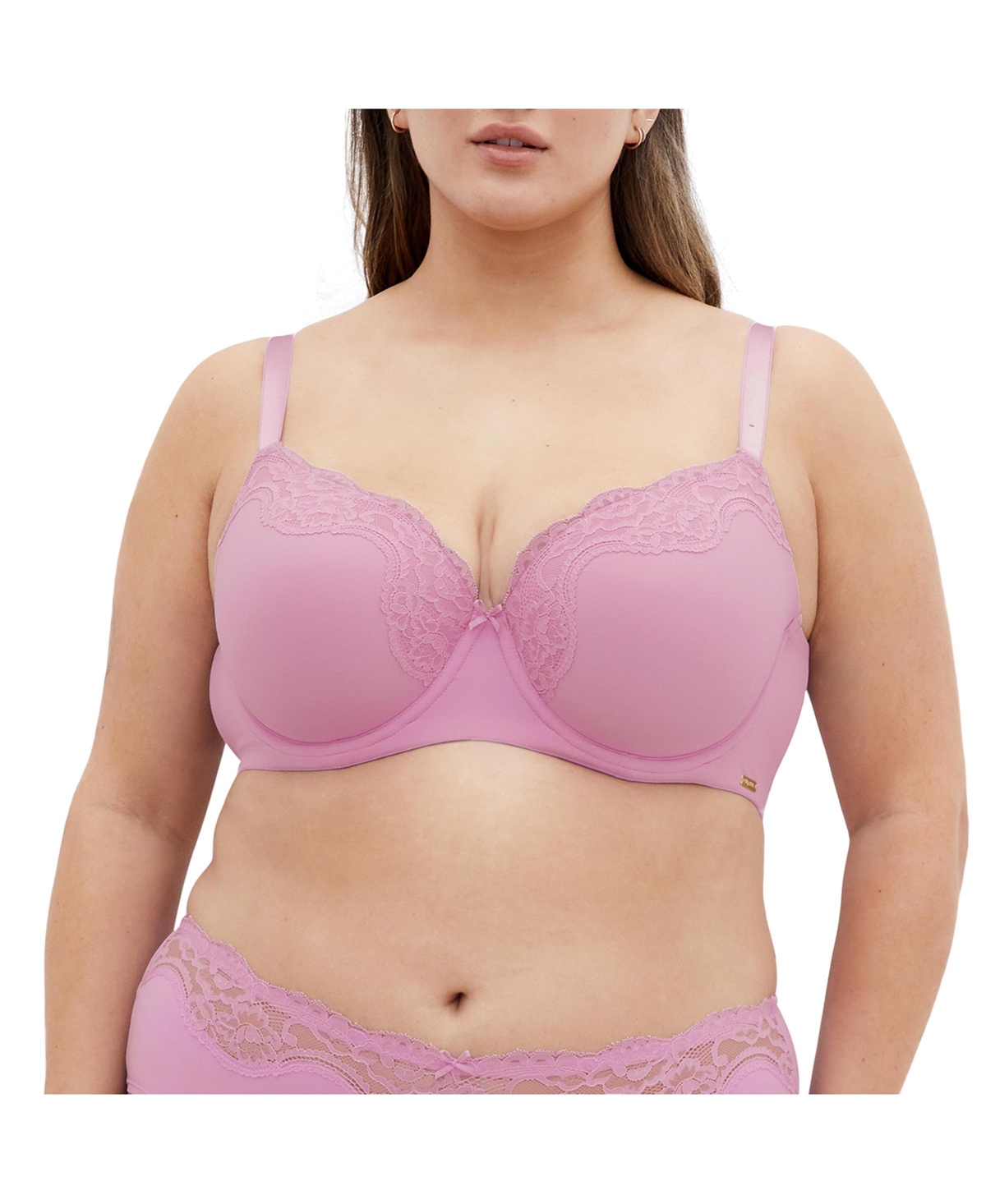 Click here for Plus Size Smooth & Chic T-Shirt Bra - Purple rose prices