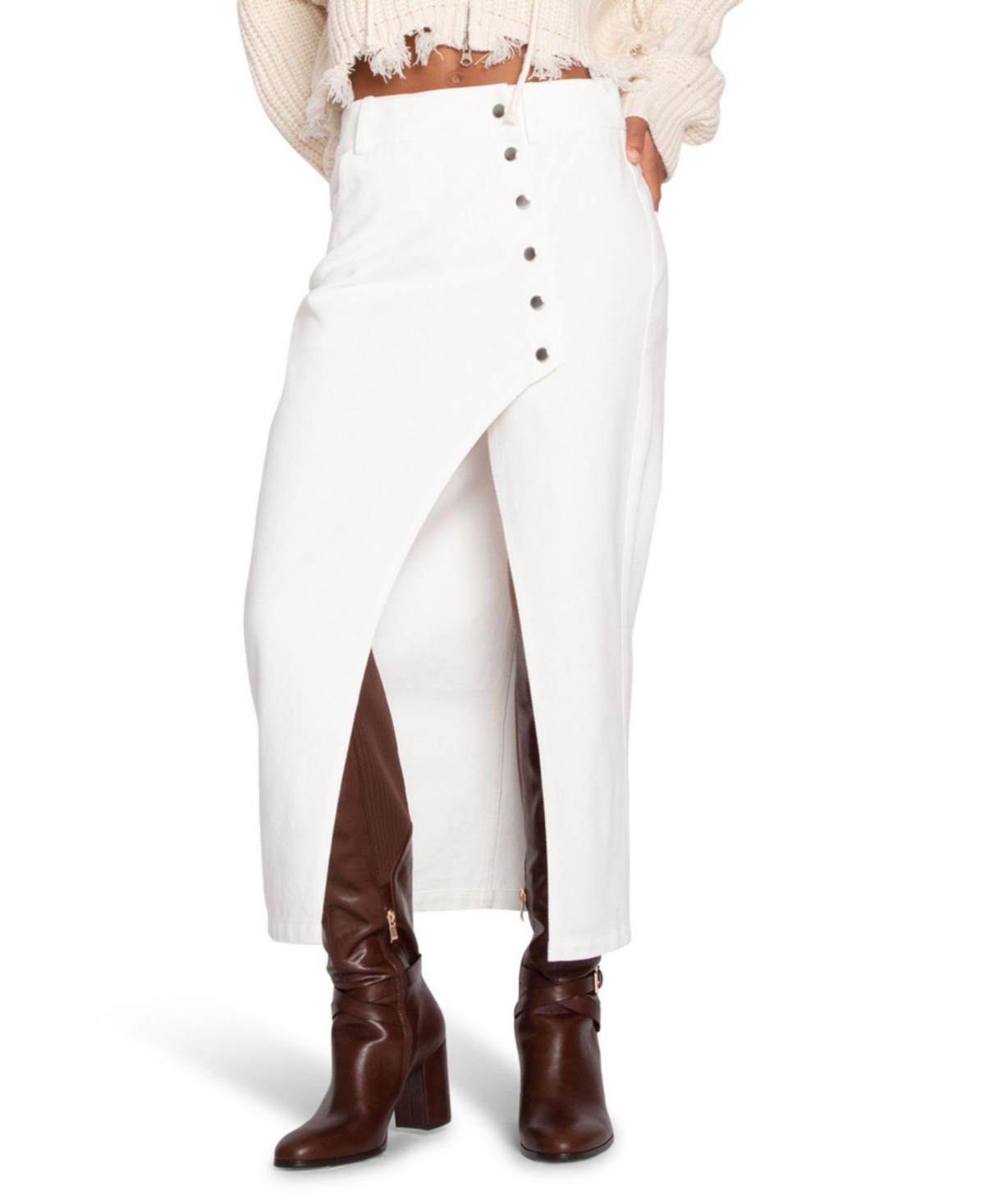 Click here for Belle & Bloom Womens Cant Forget You Denim Midi Sk... prices