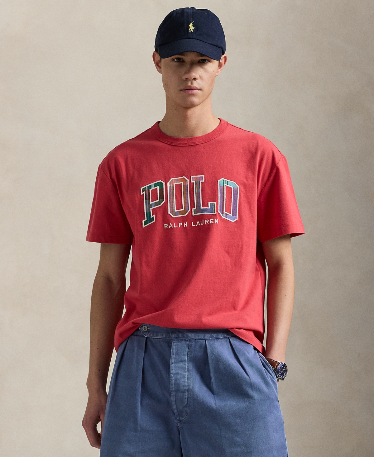 Click here for Polo Ralph Lauren Mens Classic-Fit Madras-Logo Jer... prices